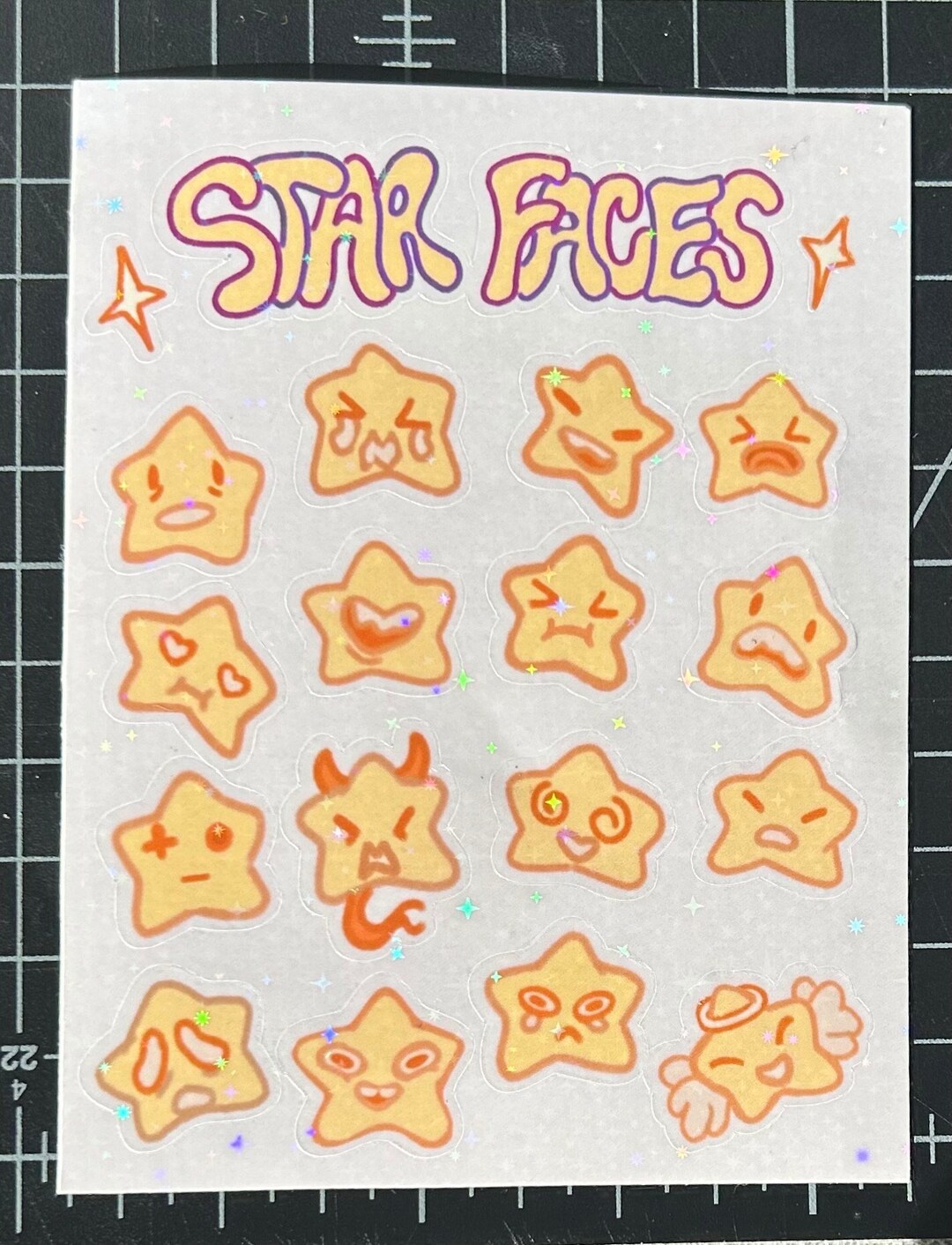 Star Faces Sticker Sheet/fairycore/kidcore/weirdcore/dreamcore ...