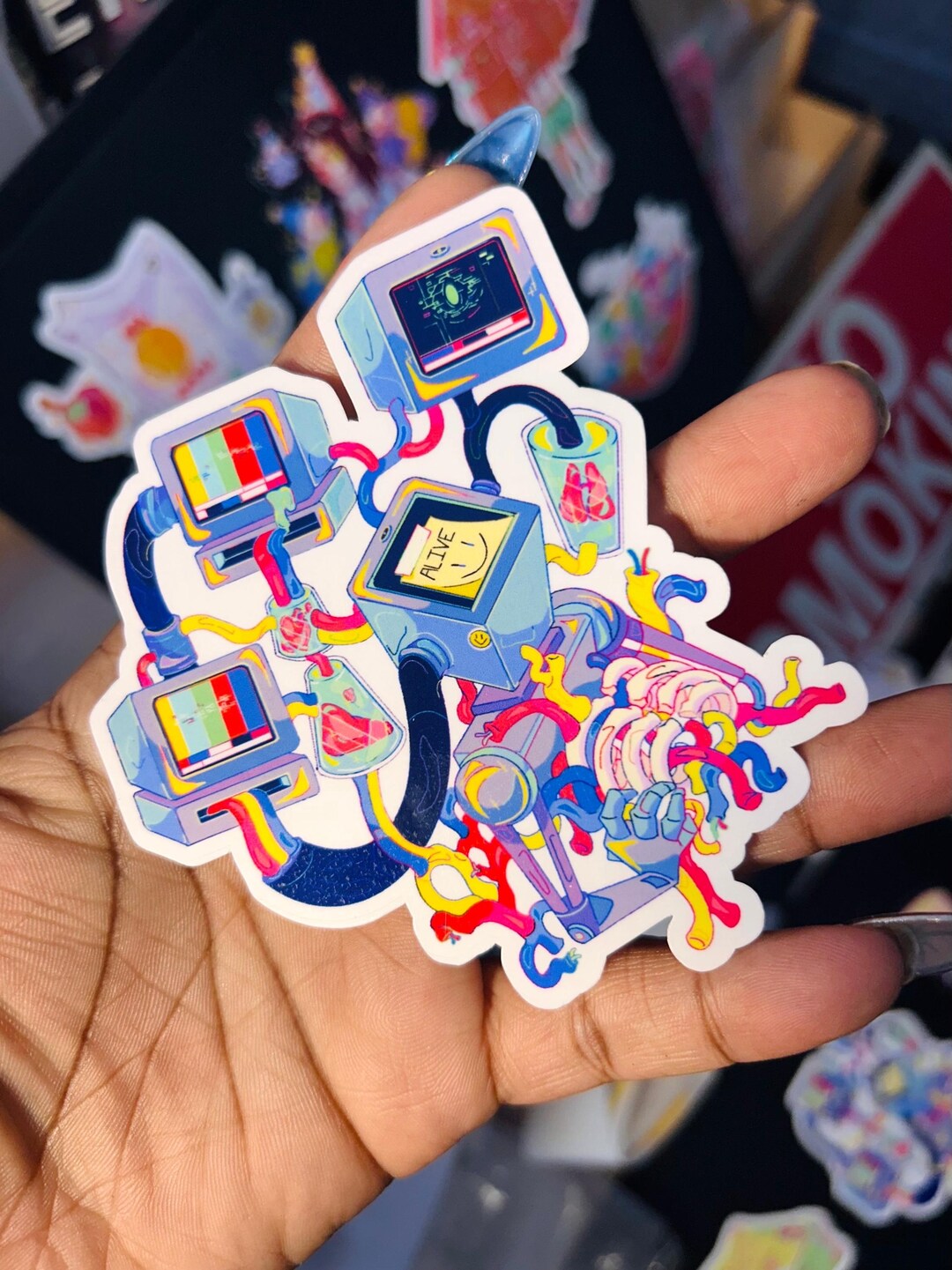 Alive- Detailed Weirdcore Waterproof Sticker - Etsy