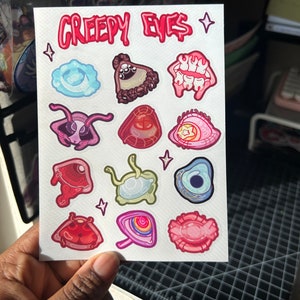 Creepy Eyes Sticker Sheet/creepycute/kidcore/weirdcore/dreamcore ...