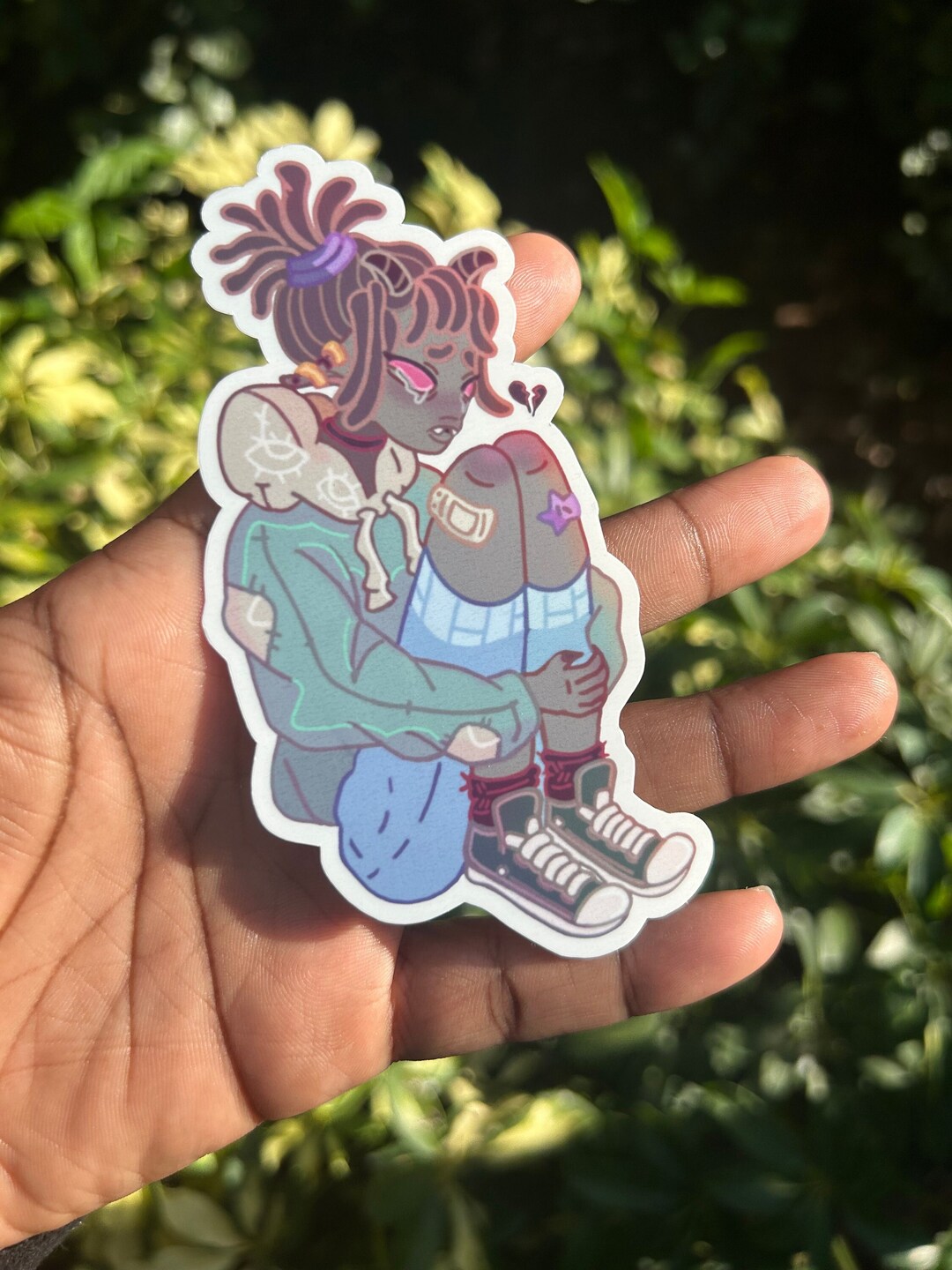 Sad Demon Girl,cute Devil, Weirdcore, Indie Stickers, Elegant Designed ...