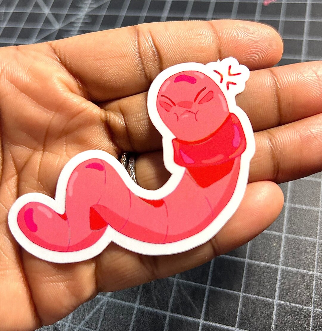 Winston the Worm Angry Worm Sticker - Etsy