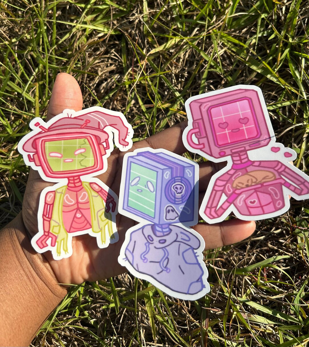 Lonley Robots V3// Robot Stickers // Computer Head Sticker // Tv Head ...