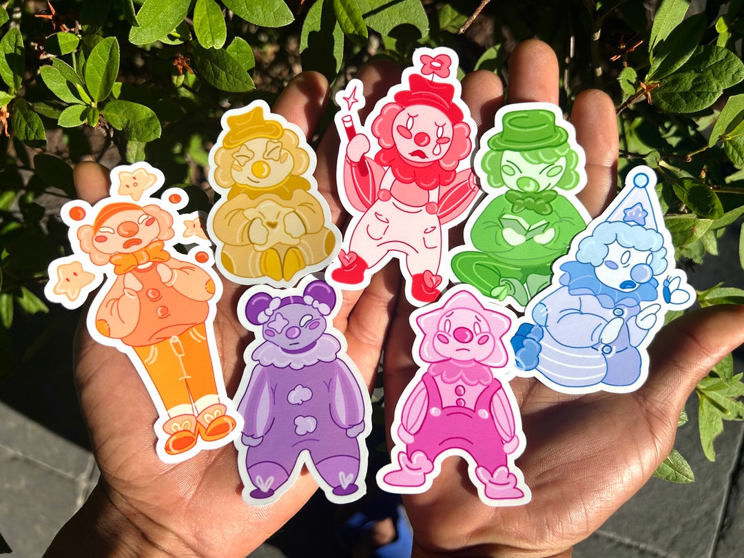 Colorful Clowns Sticker Set /clown Stickers/clowncore Stickers /kidcore ...