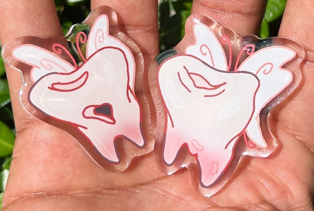 Tooth Fairy Acrylic 2in Pins// Weirdcore // Traumacore// - Etsy