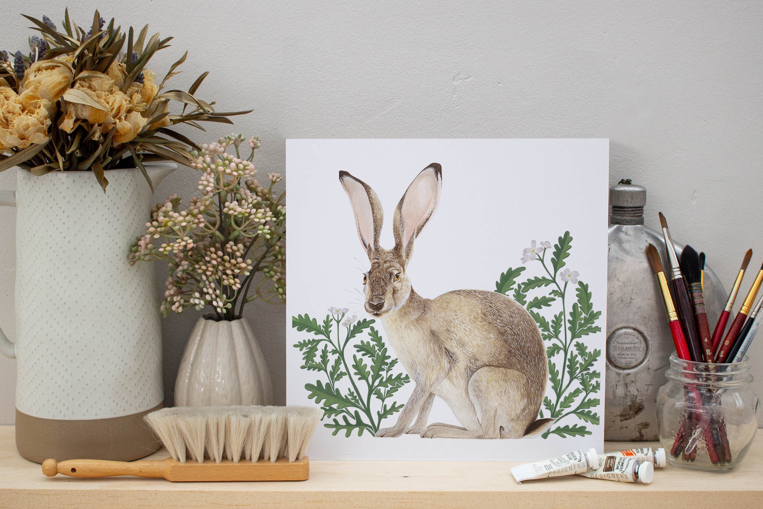 PRINT Black Tailed Jackrabbit With European Searocket - Etsy UK