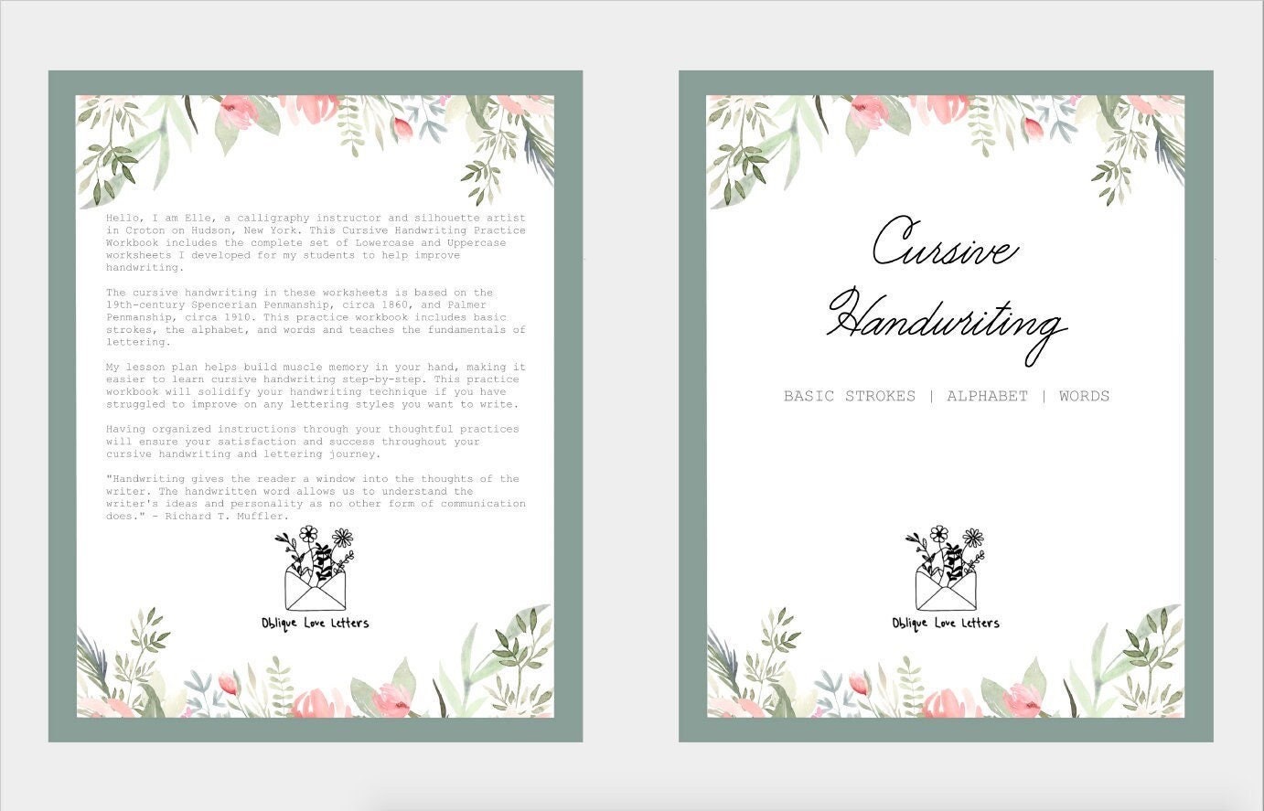 Cursive Handwriting Practice Workbook: Palmer Method, 100+ Pages - Etsy