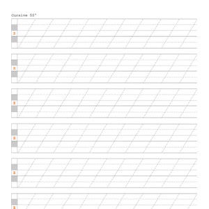 Blank Slanted Cursive Handwriting Worksheet PDF File to Learn American ...