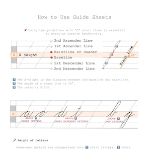 Digital Cursive Handwriting Practice Worksheet Printable PDF | US Letter 8.5x11 | 300 DPI | 6mm ...