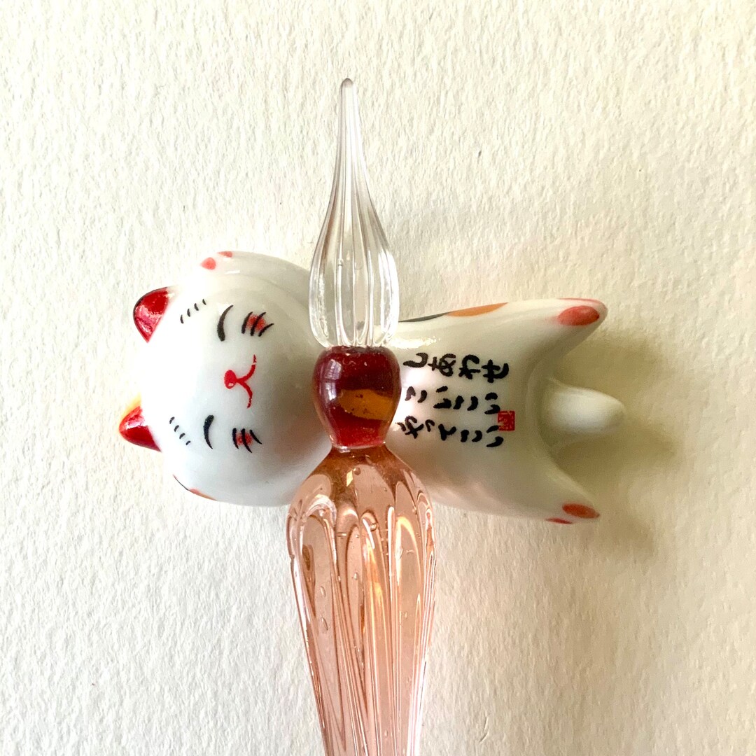 Glass Dip Pen Set With Ceramic Pen Rest, Glass Inkwell & Dinky Dip ...