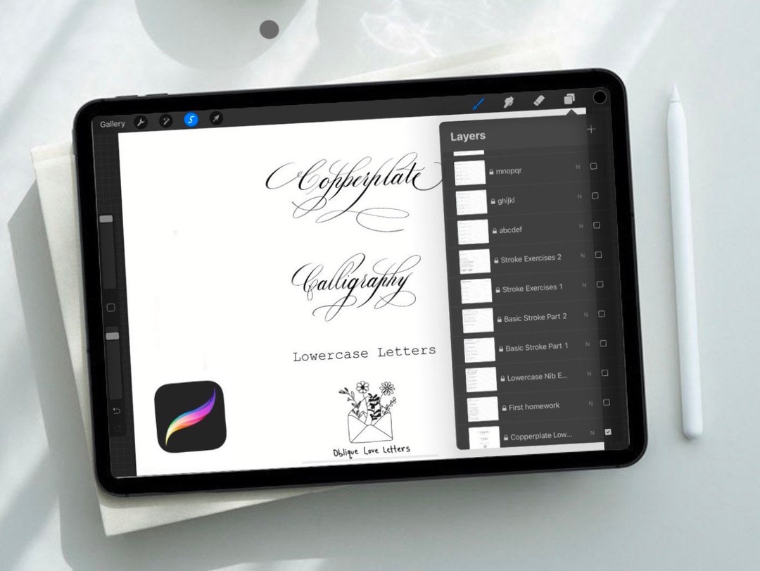 Copperplate Calligraphy Procreate Brush | iPad Calligraphy Brush With ...
