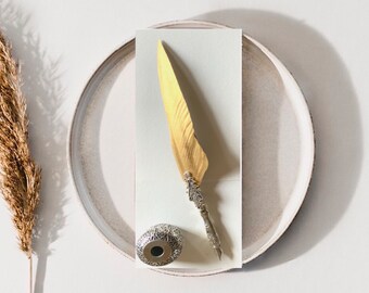 Gold Feather Pen Holder - Etsy