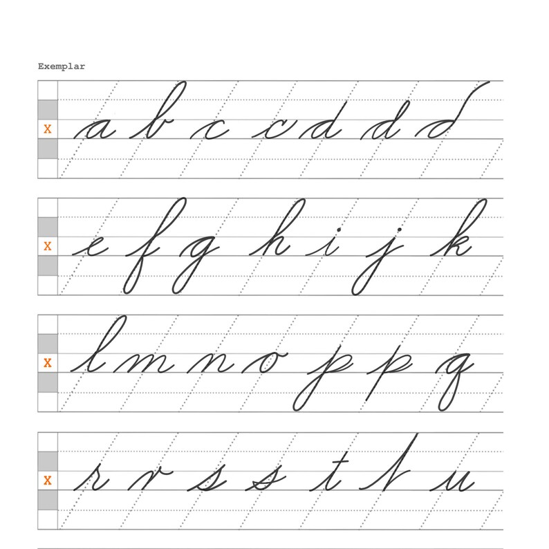 Blank Slanted Cursive Handwriting Worksheet PDF File - Etsy