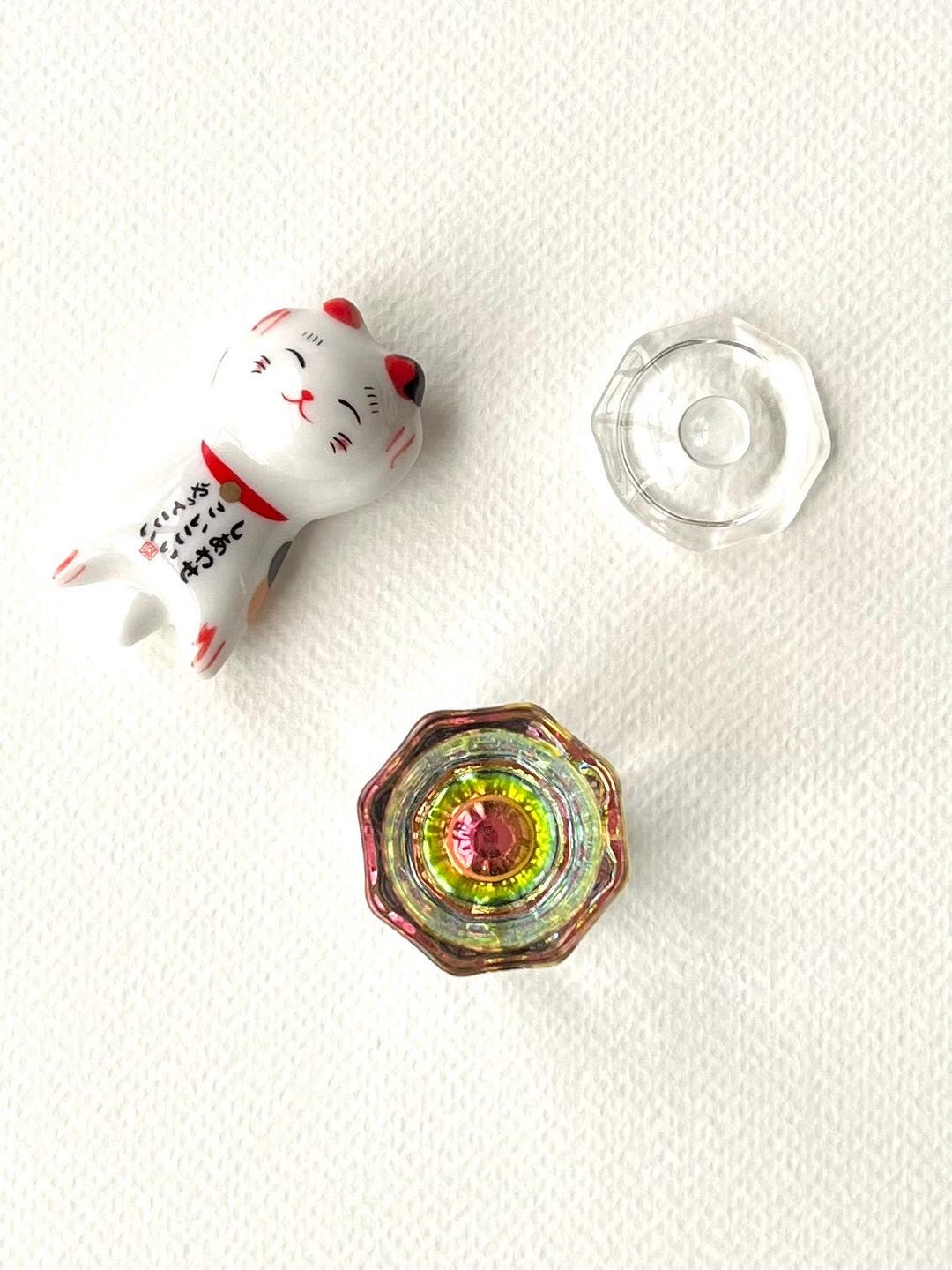 Iridescent Glass Ink Pot With Ceramic Pen Rest – Calligraphy Desk ...