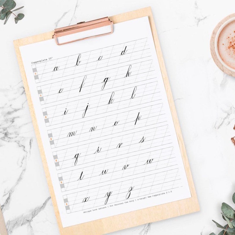 Copperplate Lowercase Calligraphy Practice Sheets - Etsy