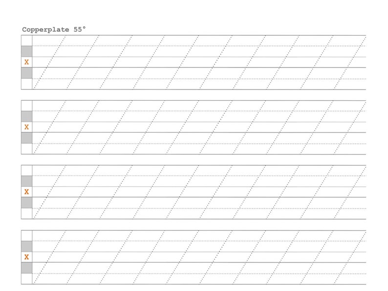 Blank Copperplate Calligraphy Practice Worksheet W/free Bonus - Etsy