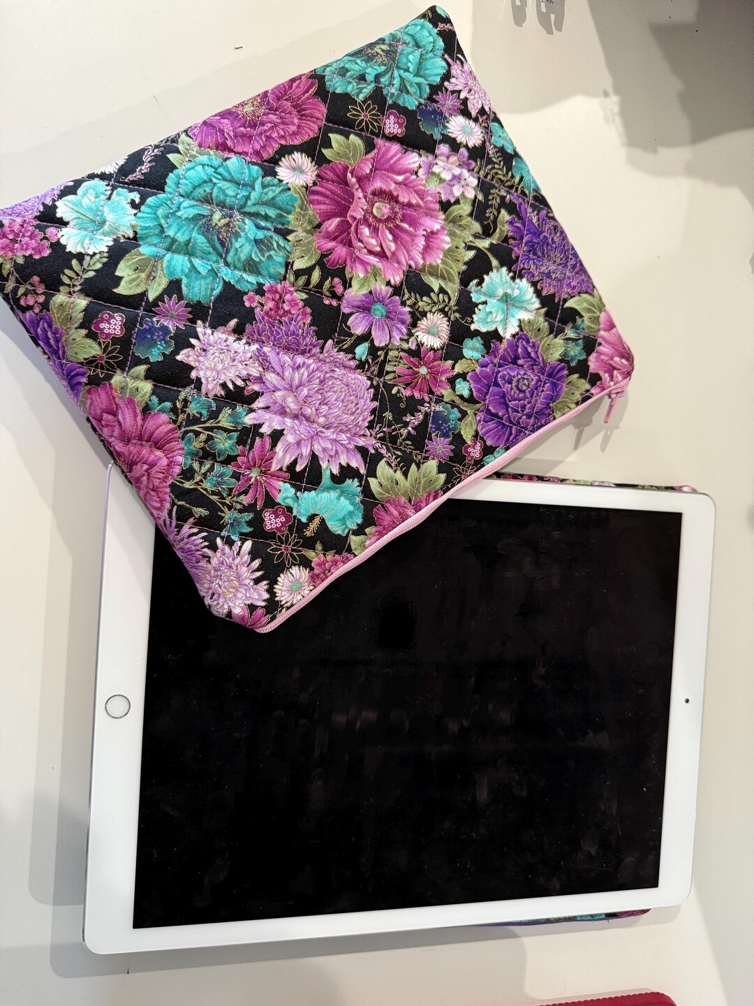 Black Japanese Floral Tablet Case 10x8 - Etsy
