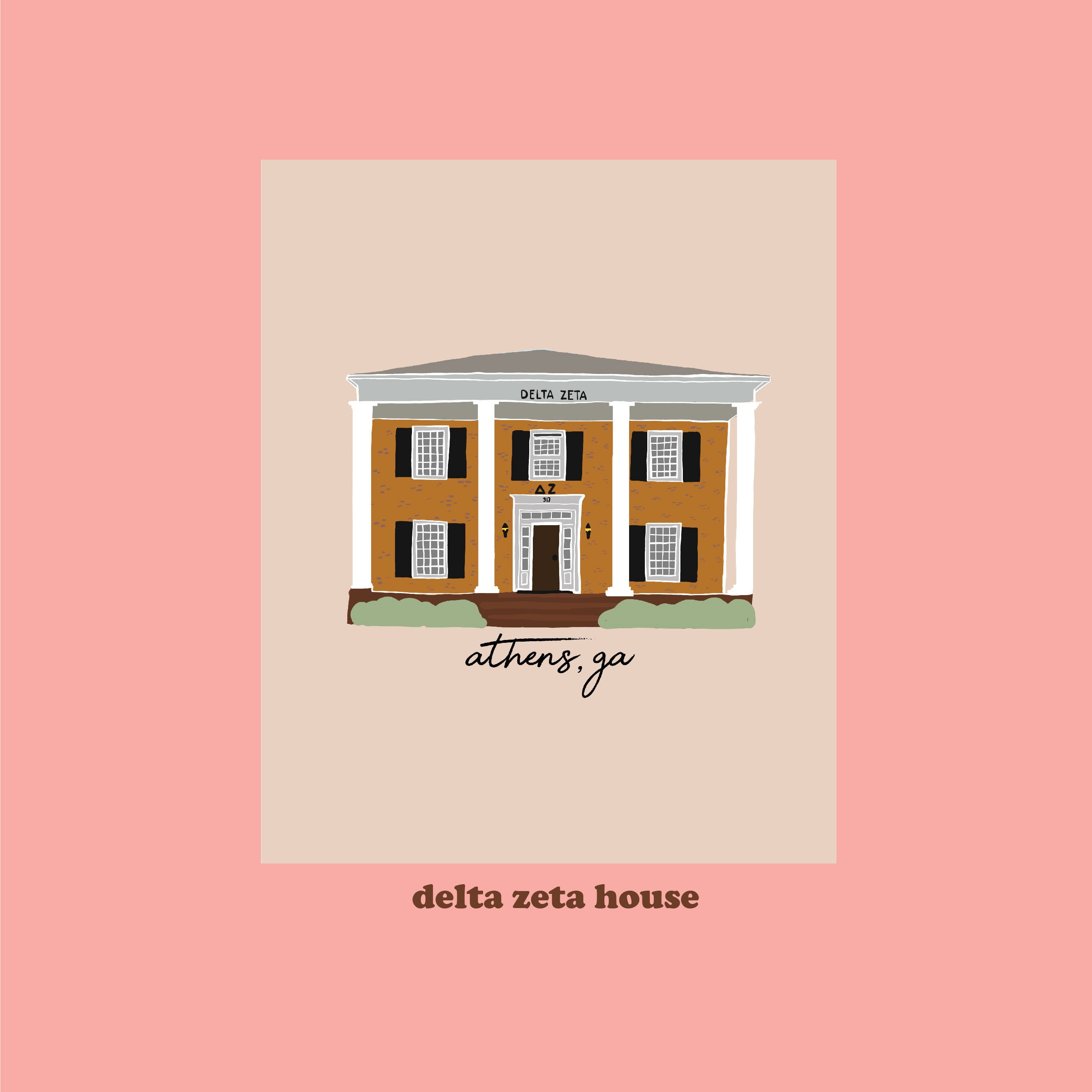 UGA Delta Zeta House 8x10 Print - Etsy