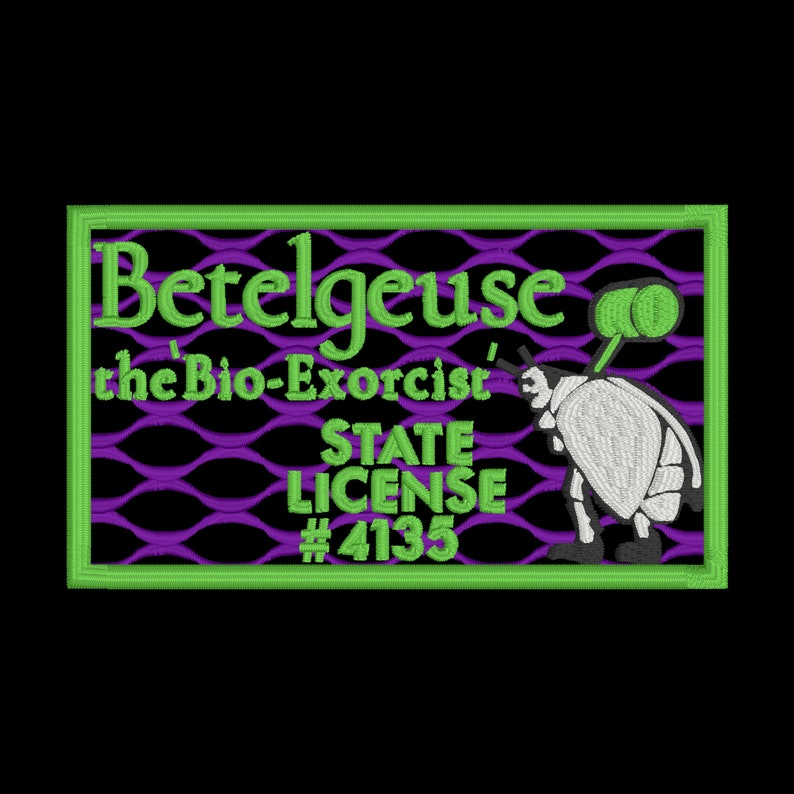 Beetlejuice Bio-exorcist Patch Digital Design for Embroidery - Etsy UK