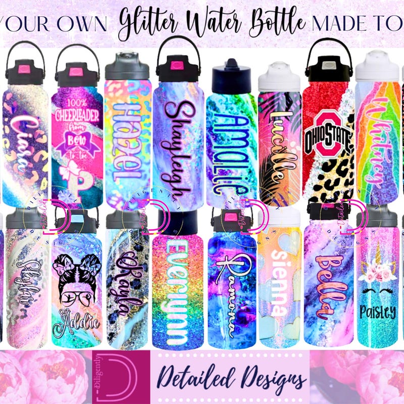 Glitter Water Bottle - Etsy