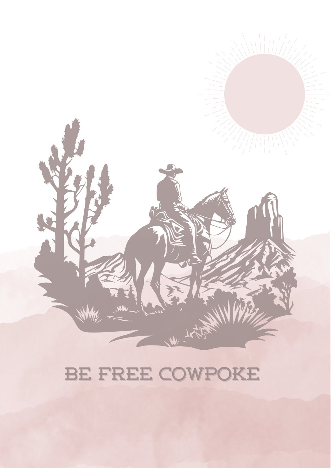 Cowboy Digital Art Print - Etsy