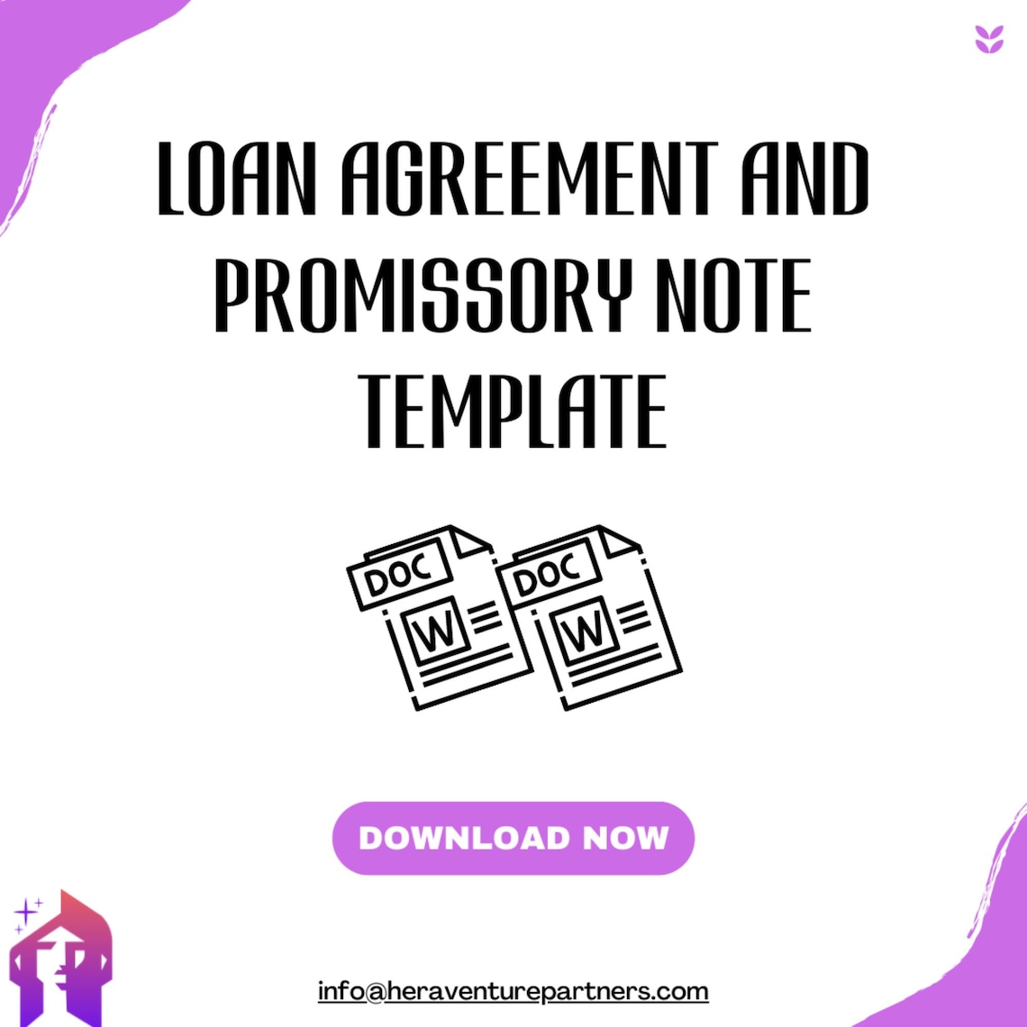 Loan Agreement and Promissory Note Template, Contracts for Small ...