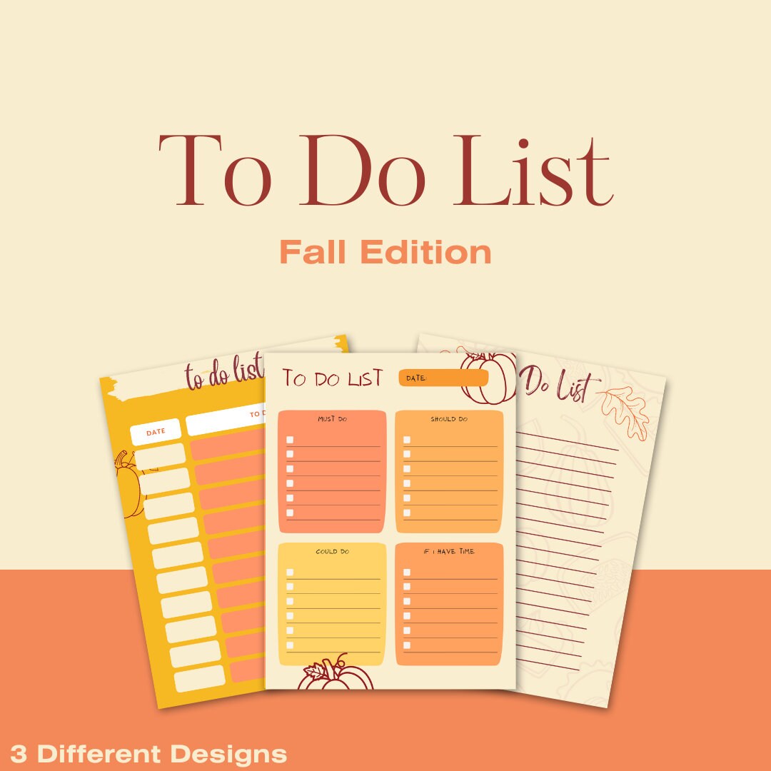 Fall To-do List - Printable Digital Download, Fall Downloadable, Fall ...