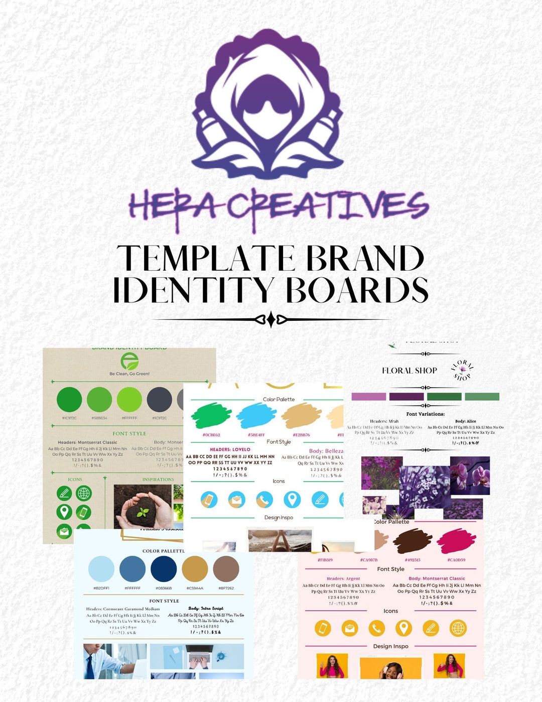 Brand Identity Mood Board Templates, 5 Pack Printable Canva Template ...