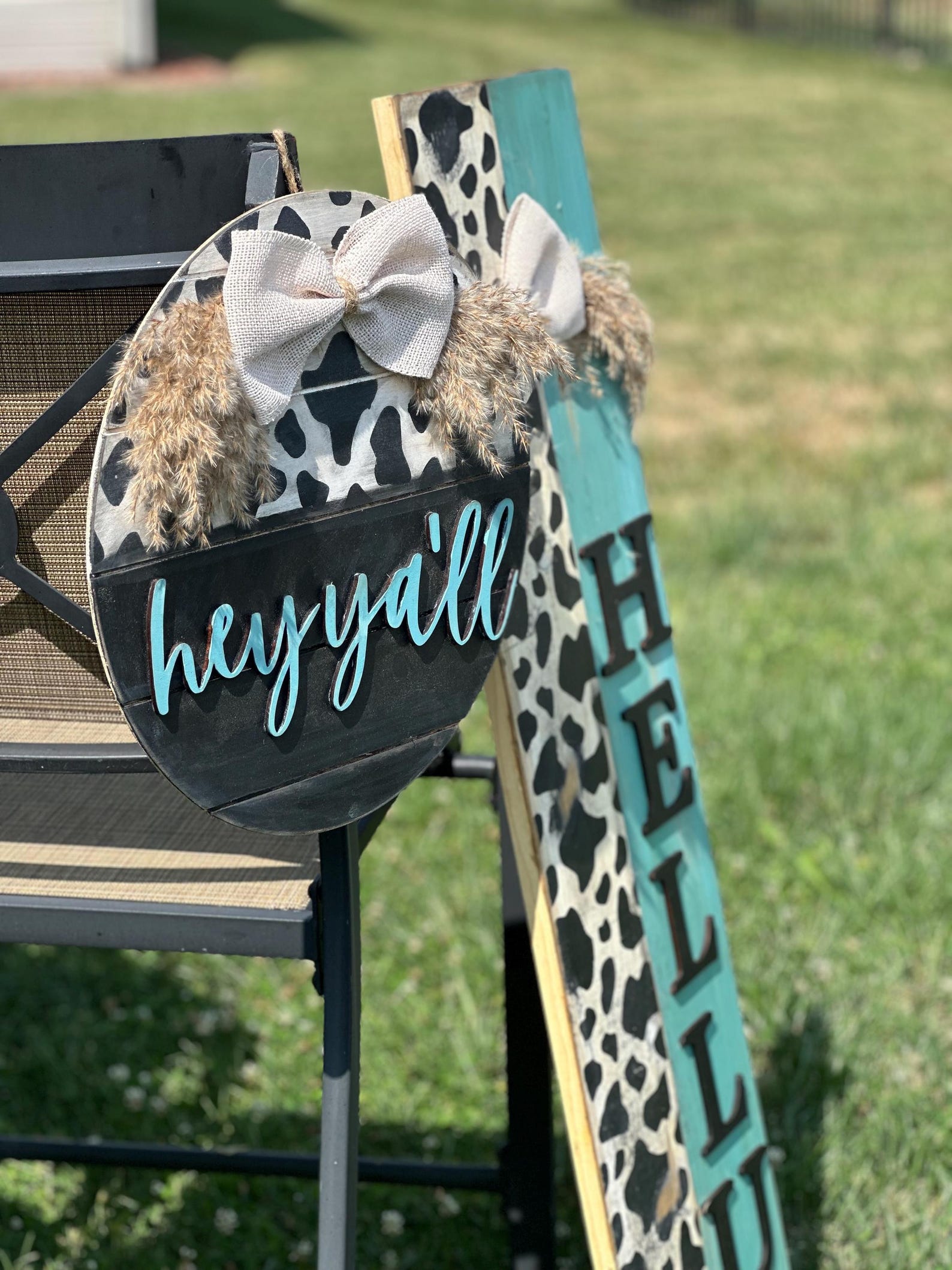 Cow Print Porch Set - Etsy