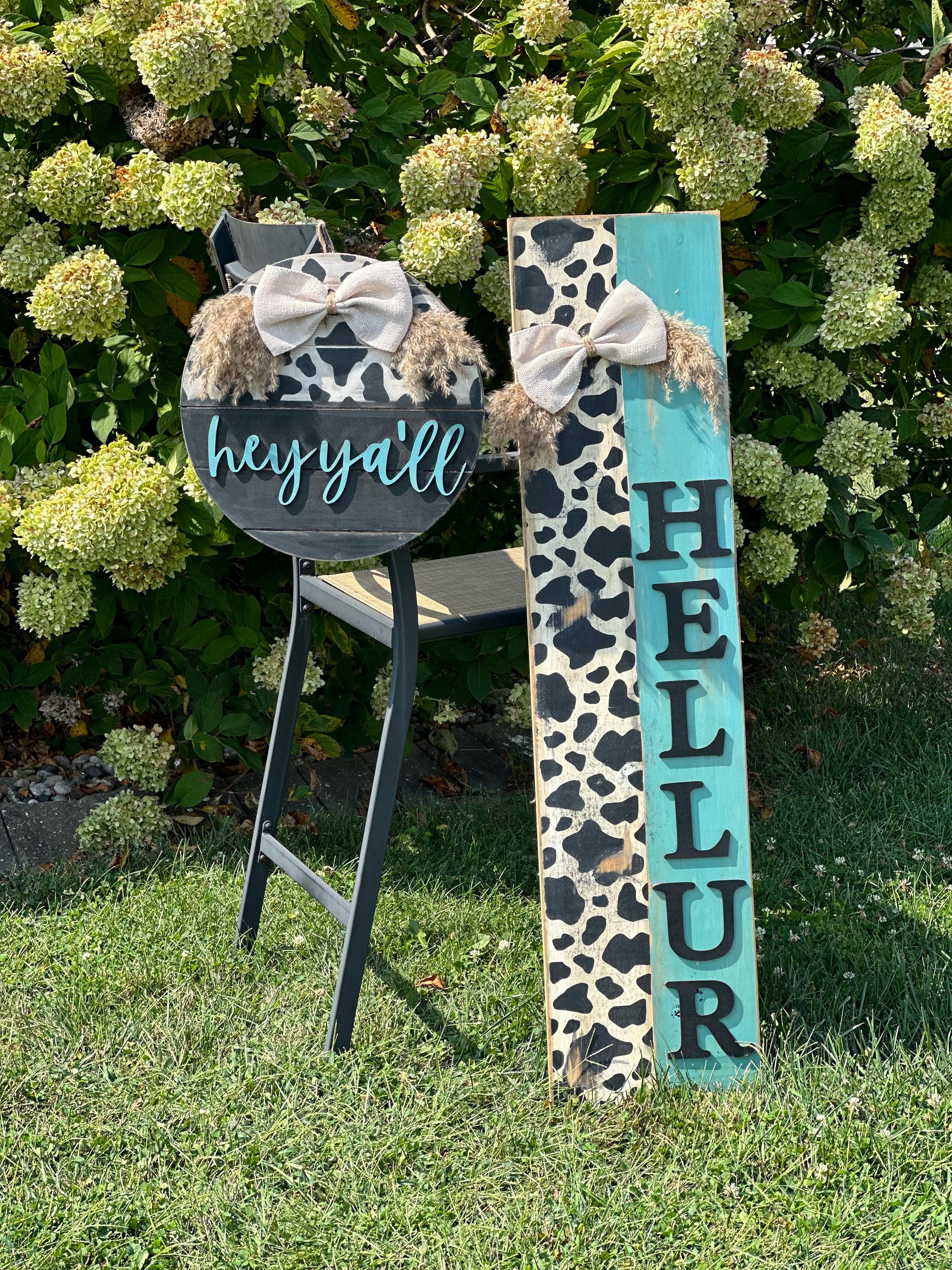 Cow Print Porch Set - Etsy