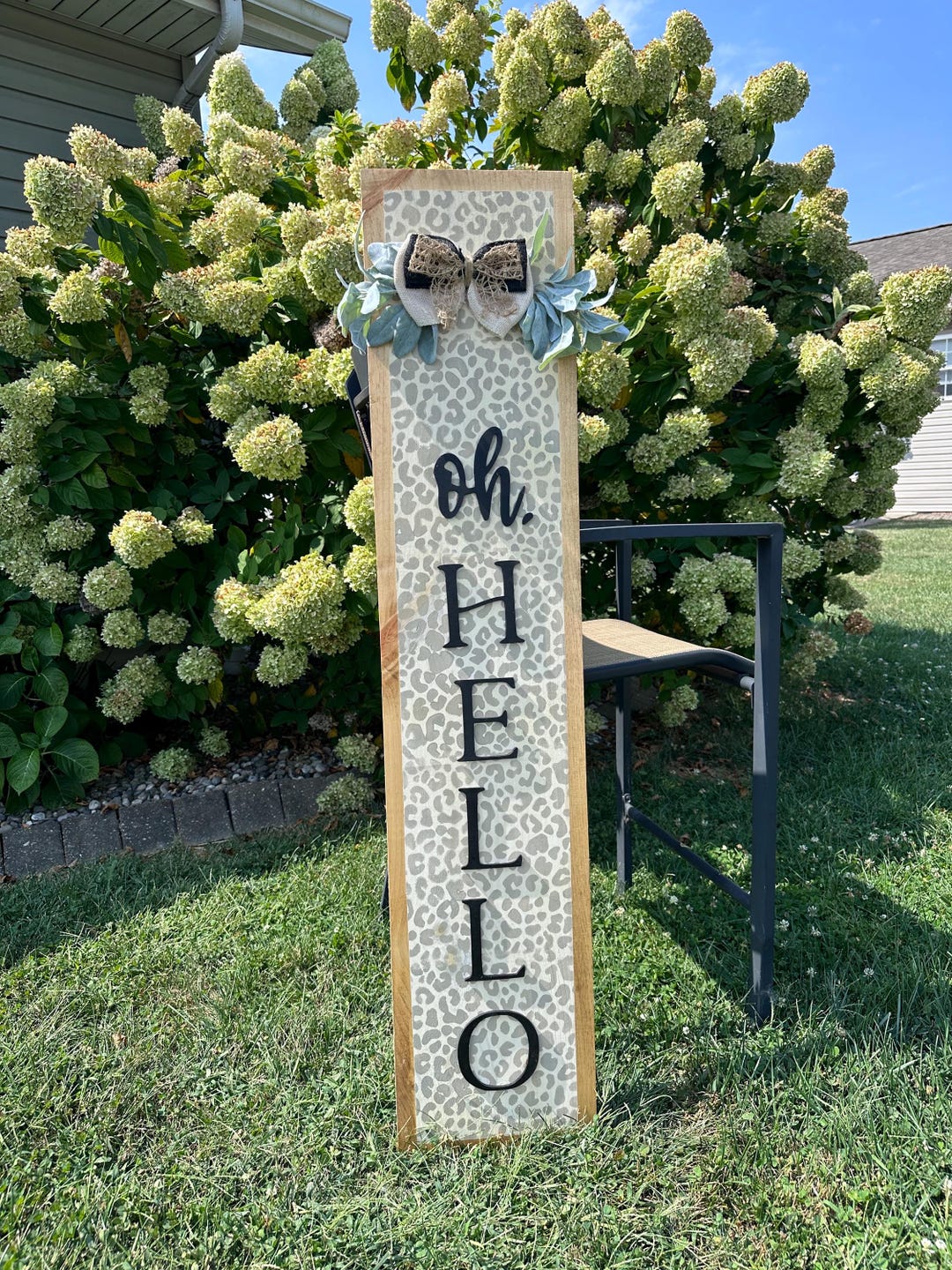Oh Hello Leopard Porch Leaner Decor - Etsy