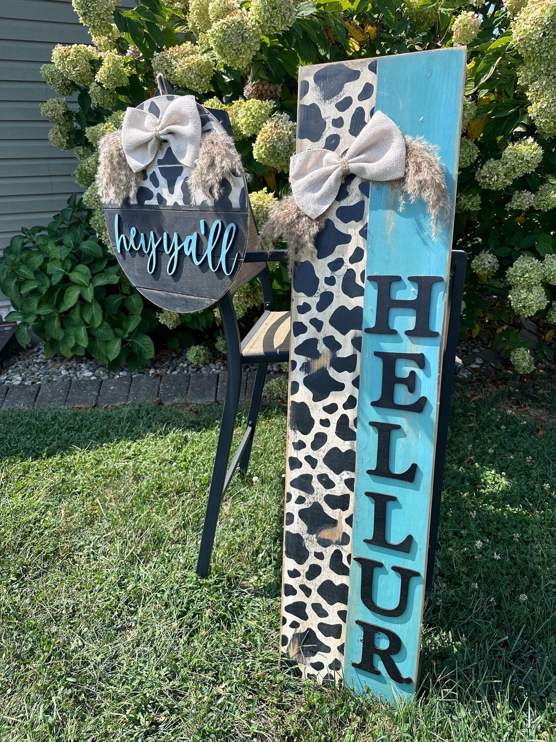 Cow Print Porch Set - Etsy