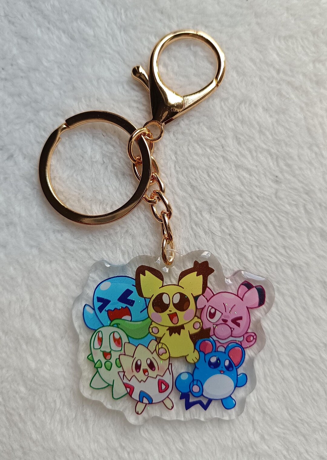 Anime Cartoon Kawaii Style Pokemon Keychain Made of Acrylic and Epoxy ...