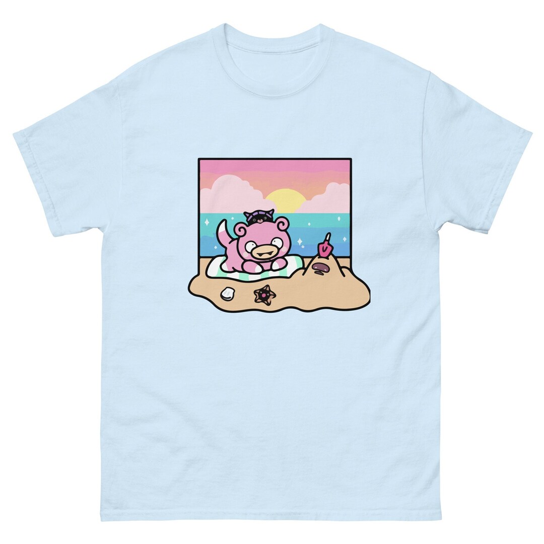 Slowpoke on the Beach Anime Style Unisex T-shirt - Etsy