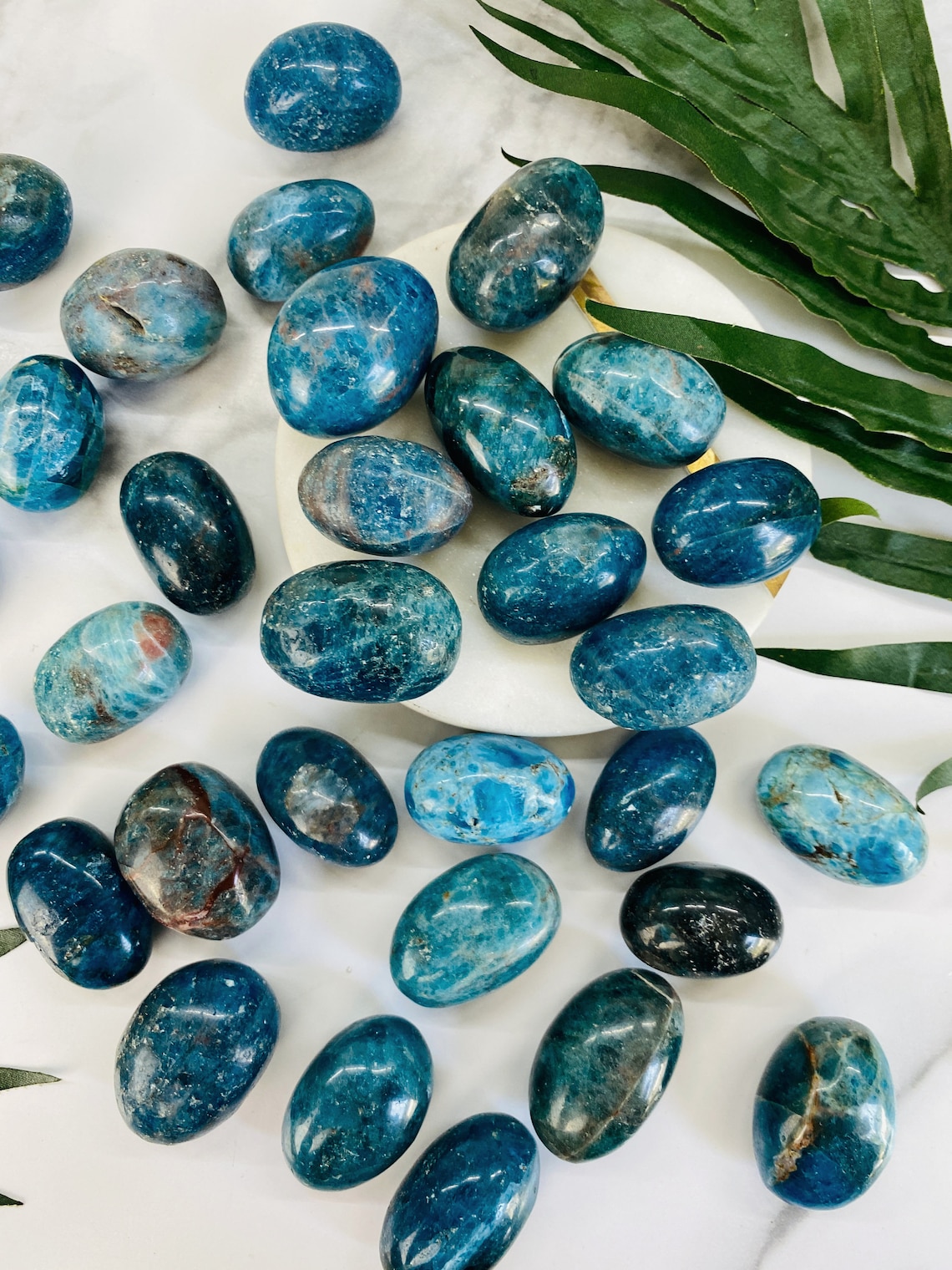 Blue Apatite Tumbled Stones//genuine Blue Apatite//crystal for - Etsy