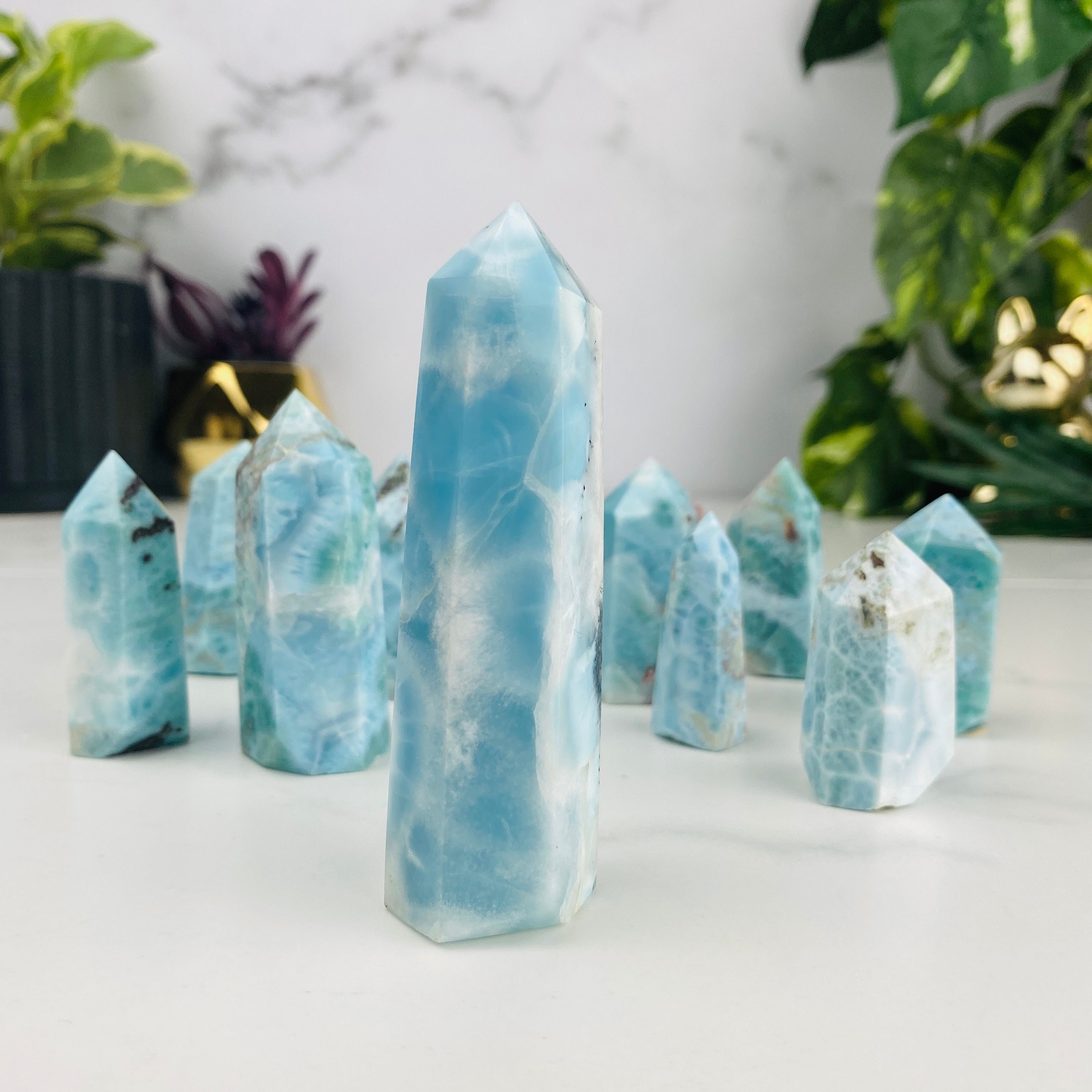 Figurines Art & Collectibles Larimar Tower Sculpture etna.com.pe