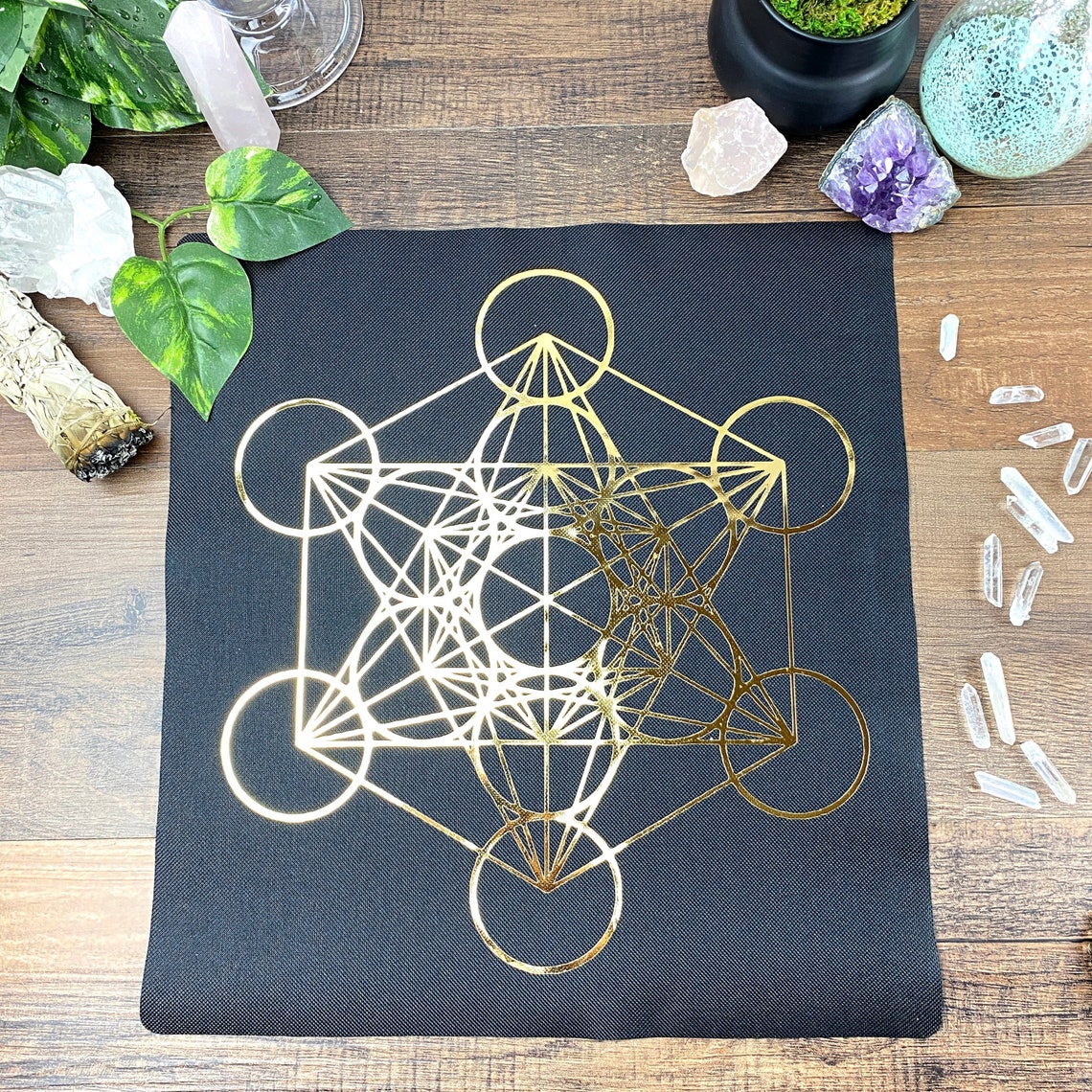 Crystal Grid Cloths Metallic Crystal Grid Pattern Black - Etsy