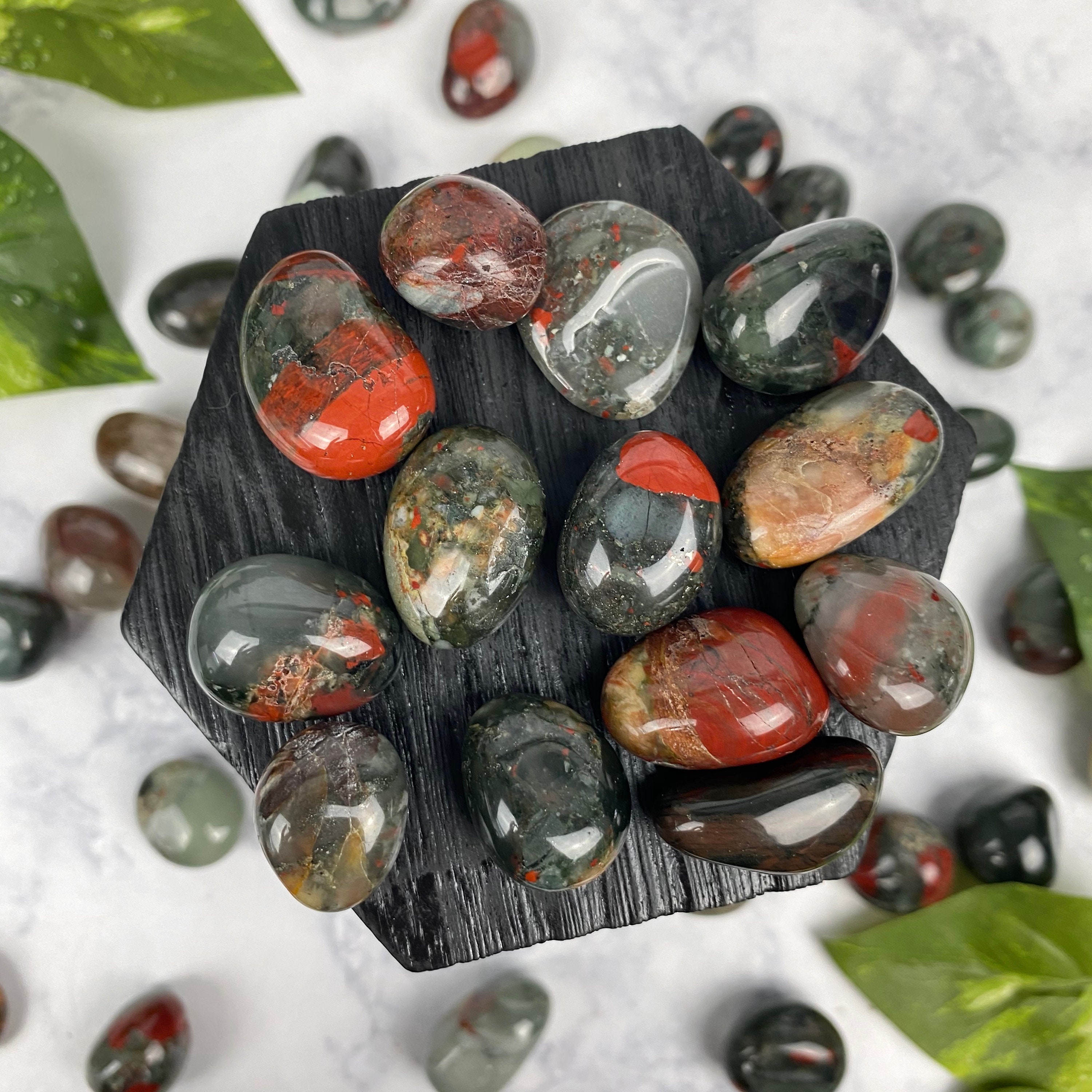 African Bloodstone Tumbled Stones//Genuine | Etsy