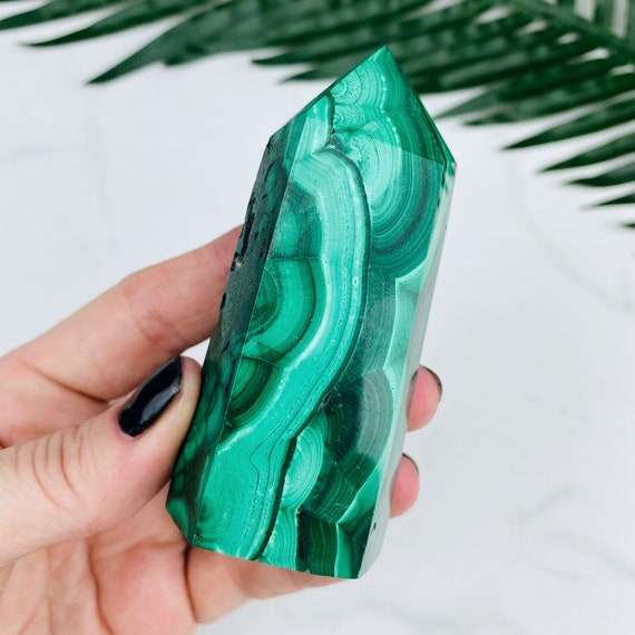 Home Décor Home & Living Stunning Malachite Point Malachite Crystal ...