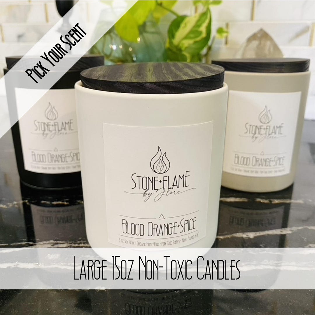 Strong Scent Large Candles, Fall Candles, GMO FREE Soy Wax, Luxury ...