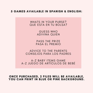 Bilingual Baby Shower Games | 5 English & Spanish Games | Boy and Girl ...