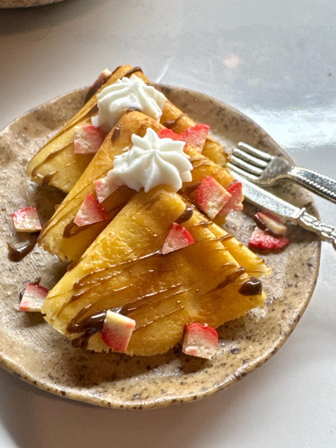 Miniature Crepes With Strawberry & Chocolate Topping - Etsy