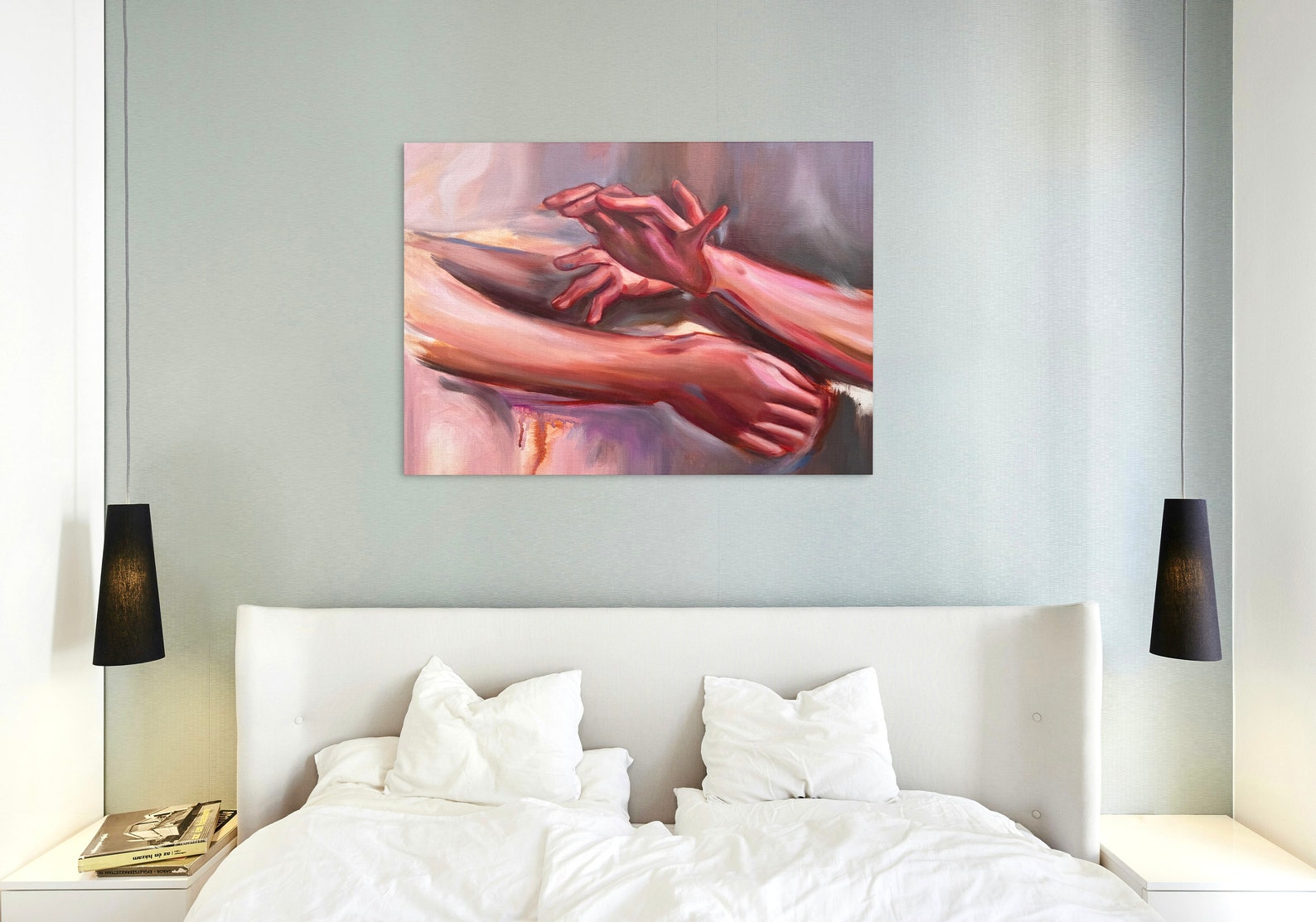Unity in Love - Abstract Oil Painting, Hands, Home Decor, Gift - Etsy