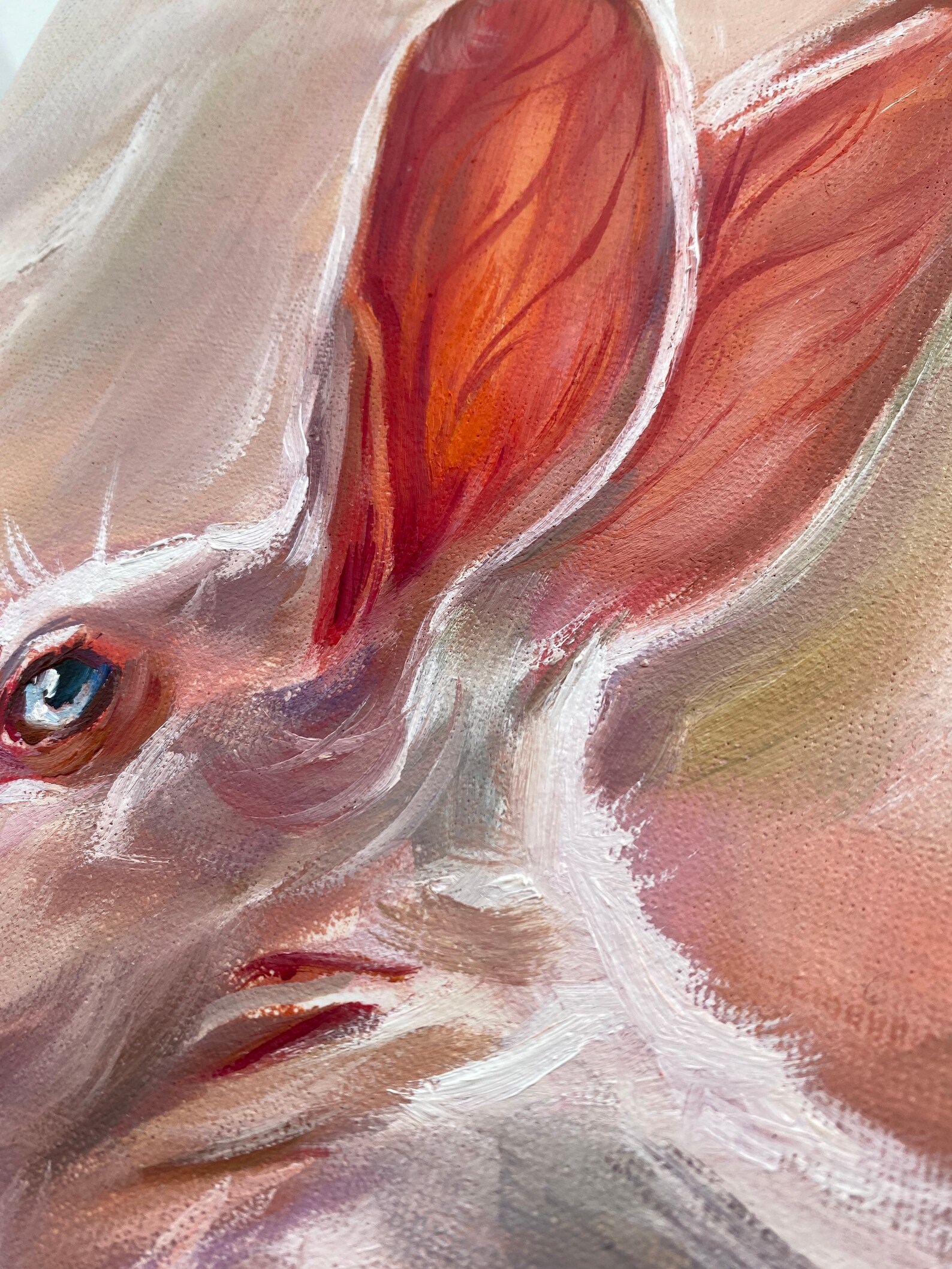 Charming Fluffy Bunny Oil Painting in Realistic Style for - Etsy