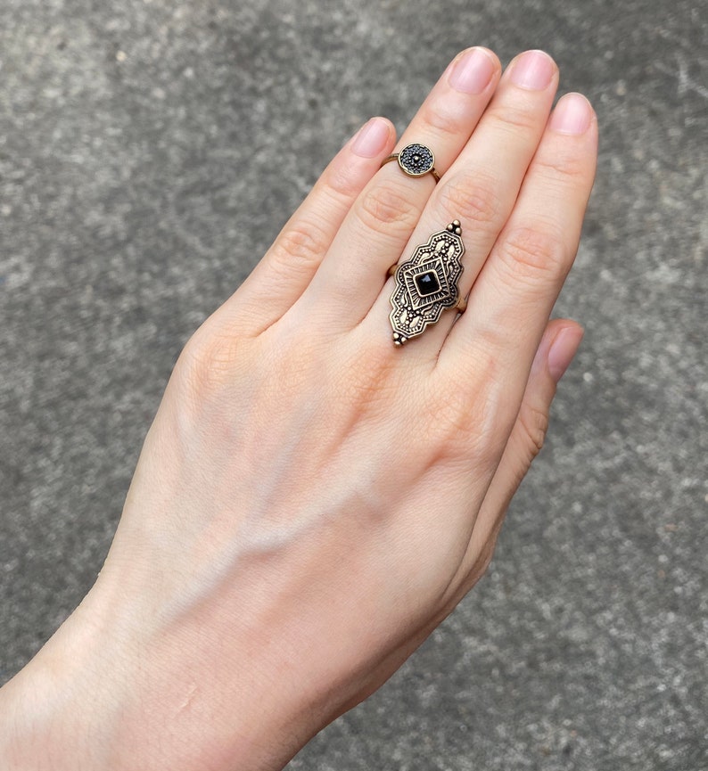 4 Piece Boho Ring Set Patterned Vintage Rustic Bohemian Ring | Etsy