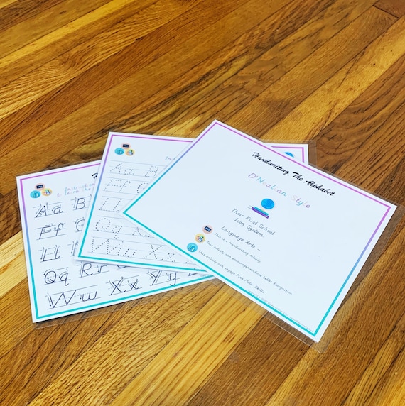 D'nealian Style Handwriting the Alphabet | Etsy