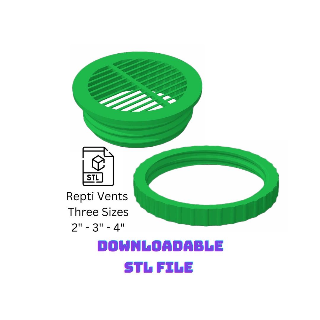 Reptile Repti Threaded Air Vents STL File With Commercial - Etsy