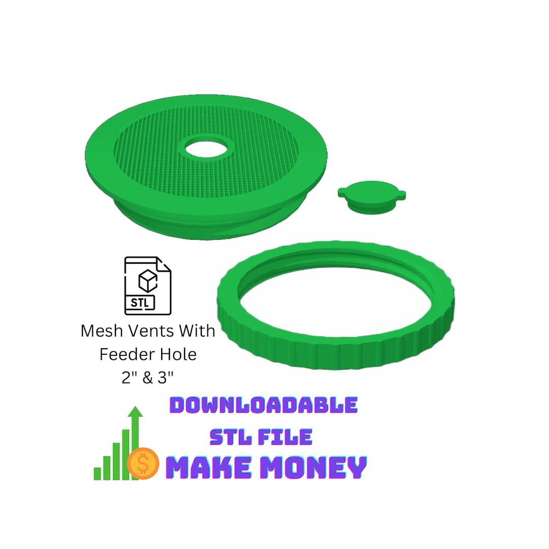Mesh Threaded Air Vents With Feeder Hole | STL File With Commercial ...
