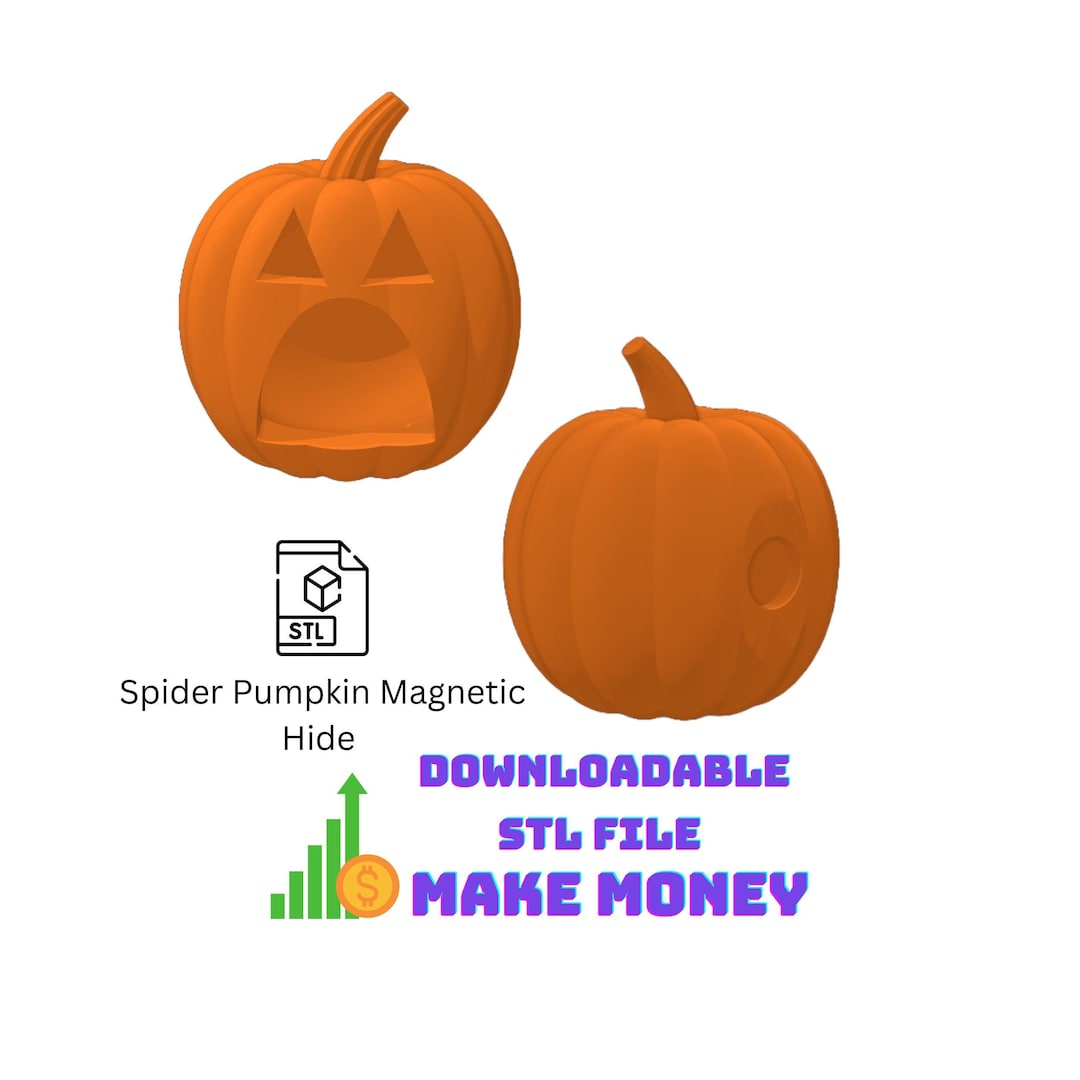 Pumpkin Magnetic Spider Hides STL File | Jumping Spiders, Enclosure ...