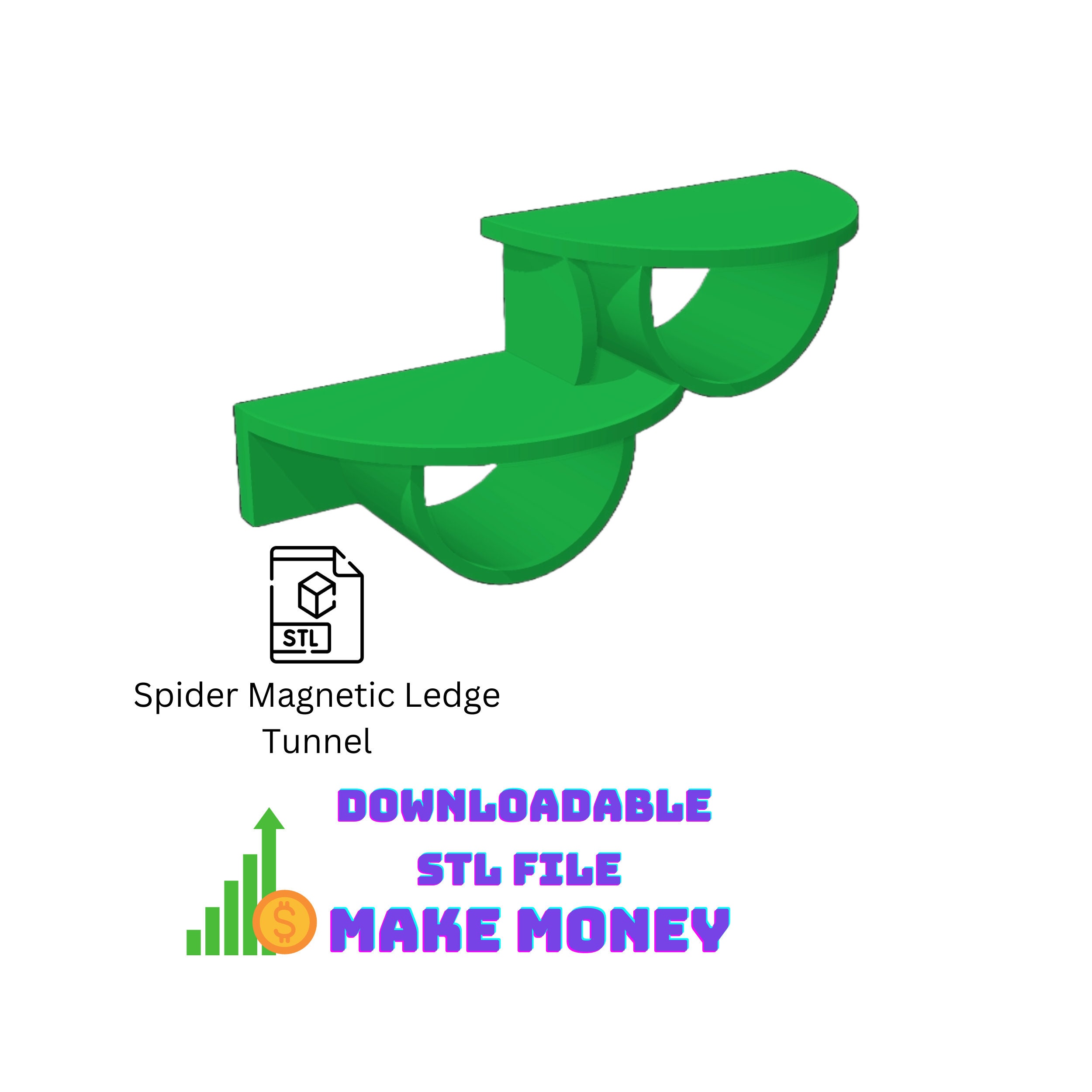 Spider Magnetic Tunnel Ledge STL File With Commercial License - Etsy