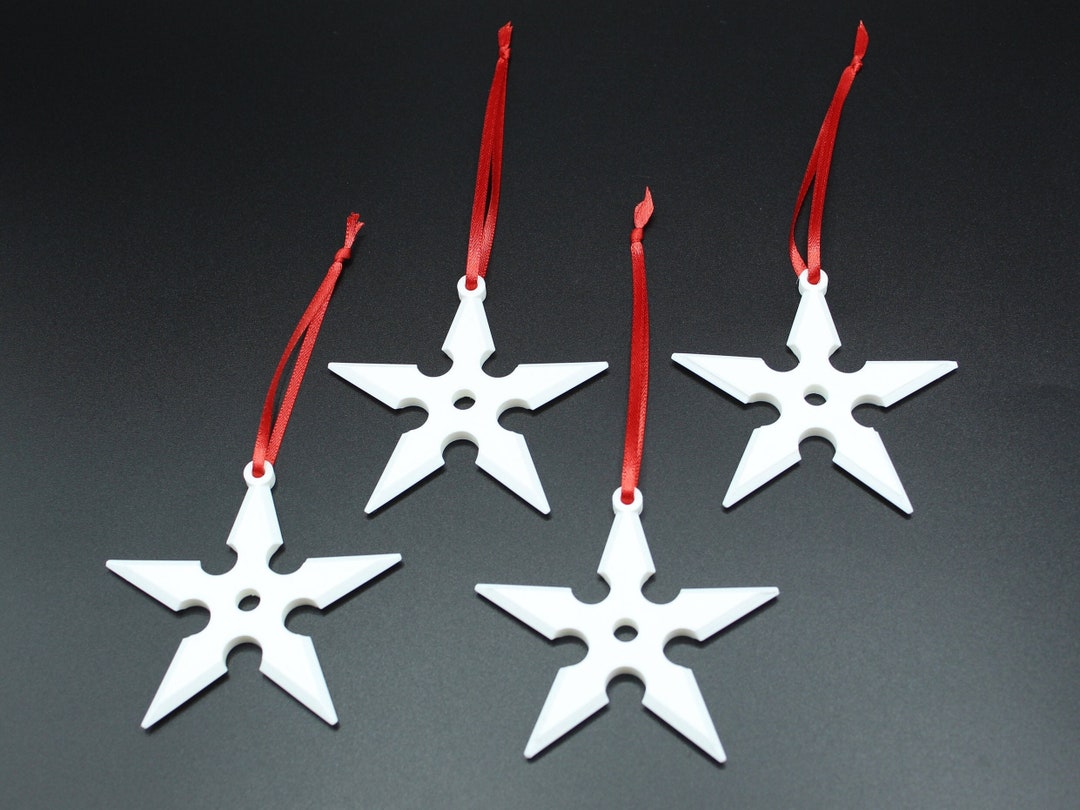 3D Printed Shuriken Ninja Star Christmas Ornament 4 Pack USA Made! - Etsy
